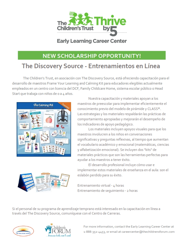 The Discovery Source Flyer - Spanish - Early Learning Career Center